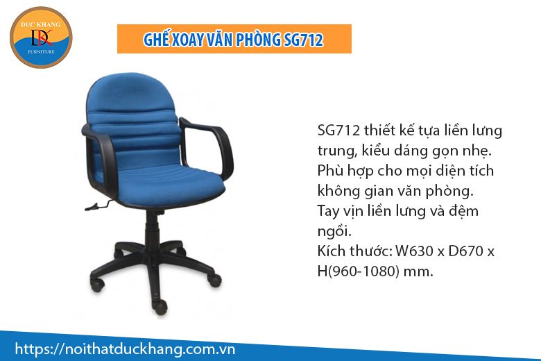 5 mẫu ghế xoay văn phòng nhỏ gọn tối ưu diện tích không gian